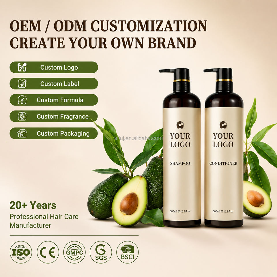 Private Label Avocado Oil Shampoo And Conditioner Set Deep Hydration ...
