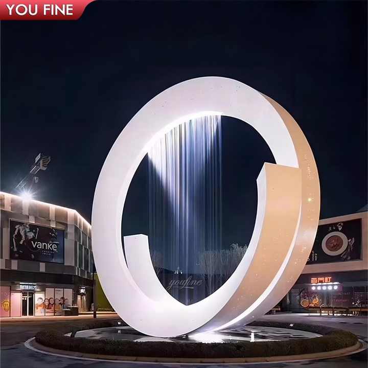 Outdoor Modern Garden Large Circle Metal Art Sculpture