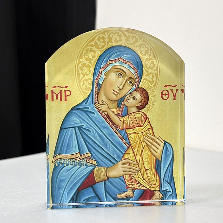 Personalized Catholic Holy Family Arch Shape Glass Crystal Paperweight ...