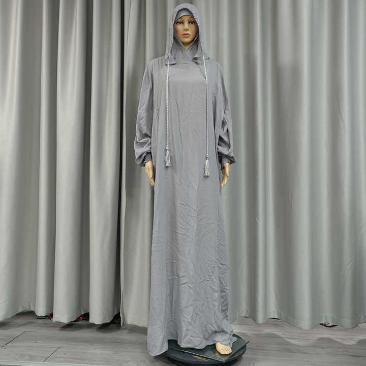 Hot Model Cotton Prayer Robe Ramadan Muslim Modest Abaya Dubai Turkey ...