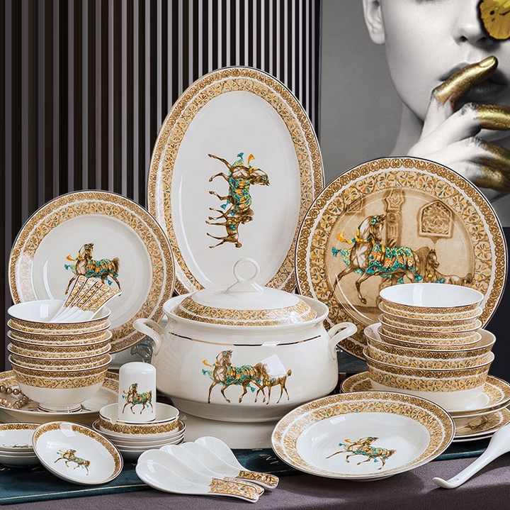 European Style Simple Gift Box Bowl Plate Ceramic Tableware Set ...