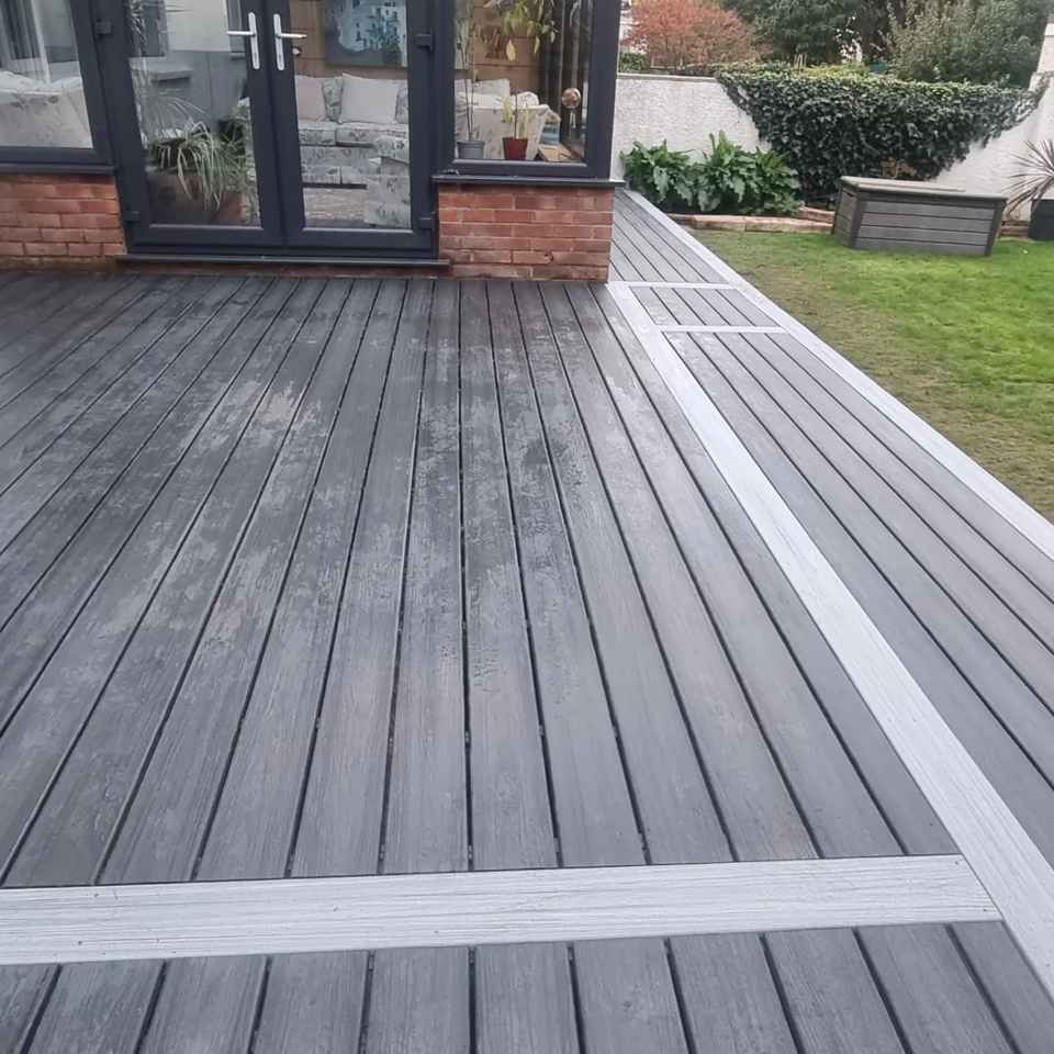 WPC Composite Outdoor Decking Terrace Flooring Panels Indoor Solid Hard ...