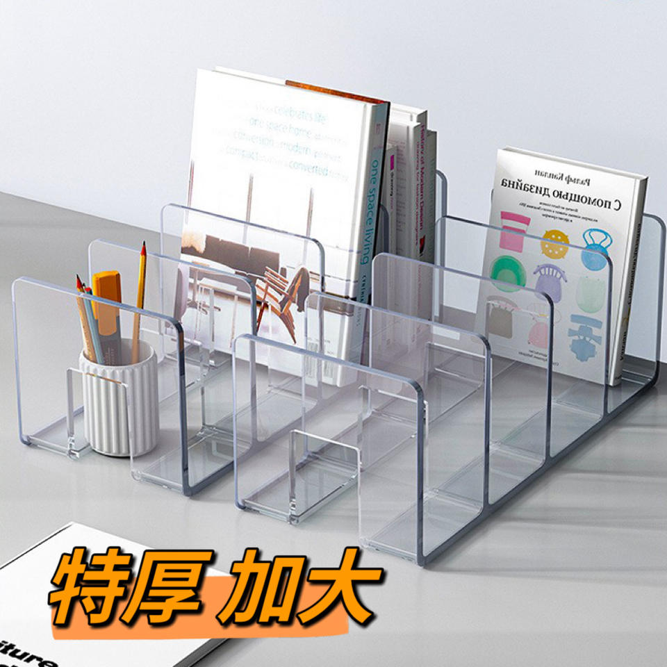 Modern Acrylic Desktop Book Organizer Expandable Bookends & Bookshelf ...
