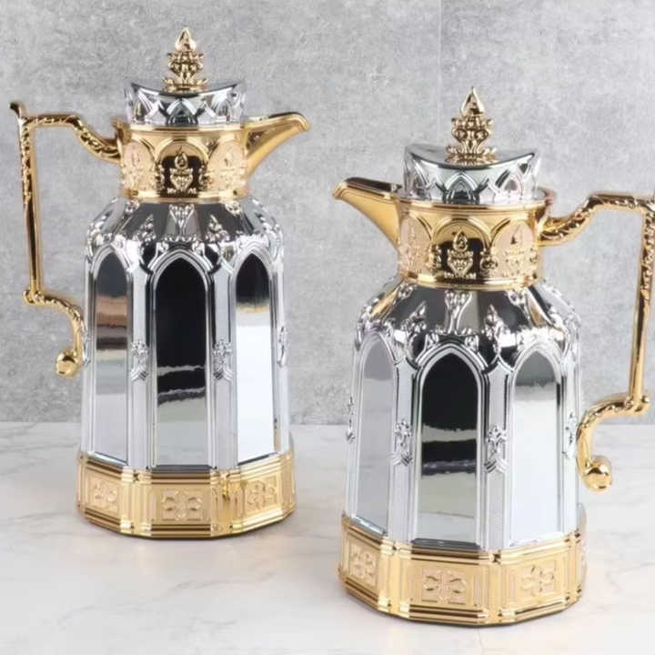Luxury Insulated Glass Teapot 1000ml Arabic Dallah Flask Newest Design ...