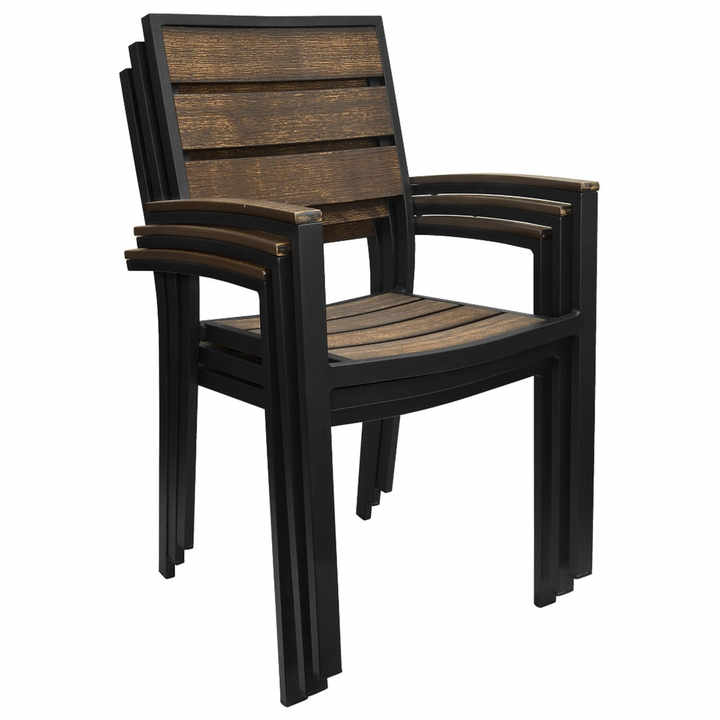 Outdoor Black Aluminum Frame Urban Barn Wood Slats Modern Kitchen ...