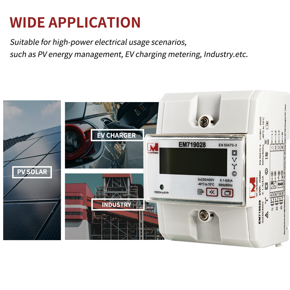 Bidirectional 3 Phase CT Energy Meter with Rs485 Modbus Rtu Current ...