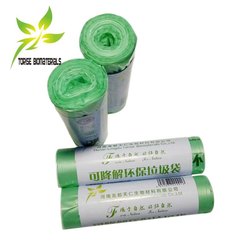 Biodegradable Cornstarch PLA and HDPE Compostable LDPE Trash Bag on Roll Flat Pattern Dress Bag ...