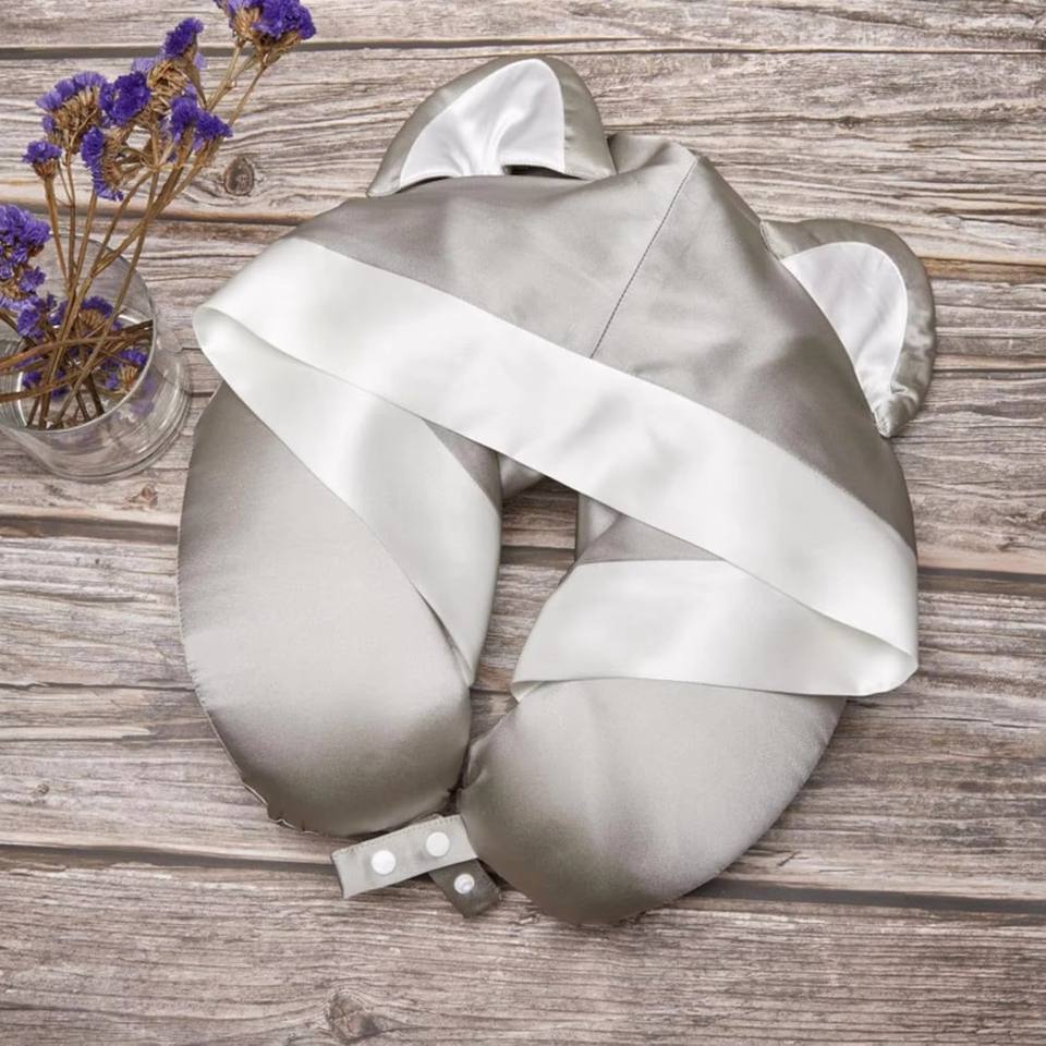 Adjustable U Shaped Hooded Neck Rest Soft Memory foam Filling for Work ...