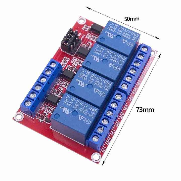 Red board 4-way 5V/12V/24V relay module With optocoupler isolation High ...