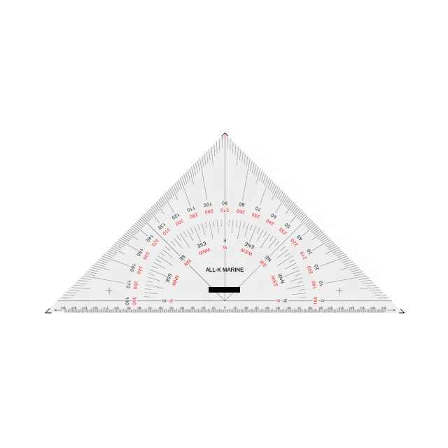Marine Protractor Triangle - Precision Ruler for Navigation
