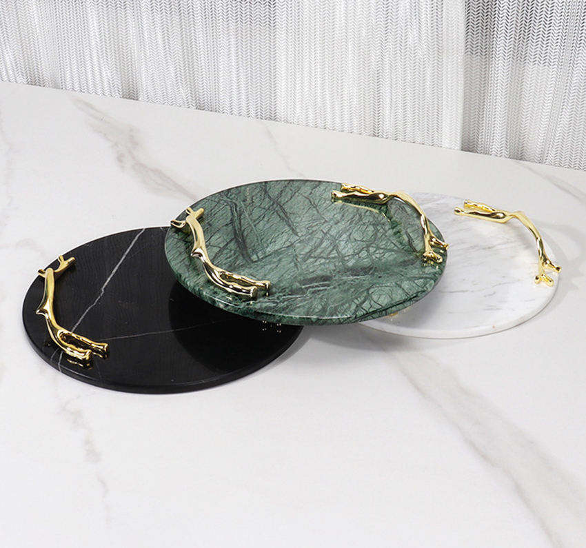 New Design Modern Round Marble Waterproof Eco-Friendly Tray for Home ...