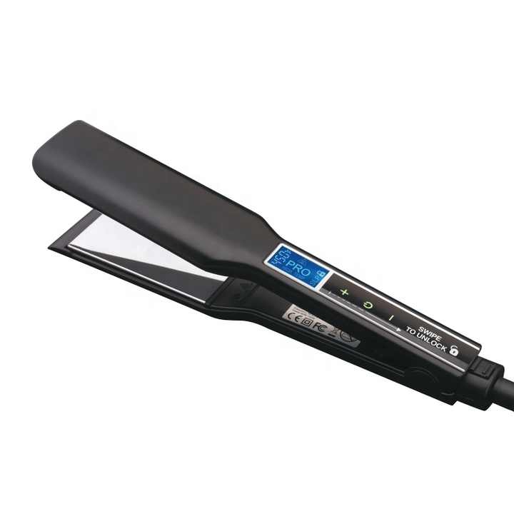 Professional LCD Touch Screen Hair Straightener Wide Plate Titanium ...