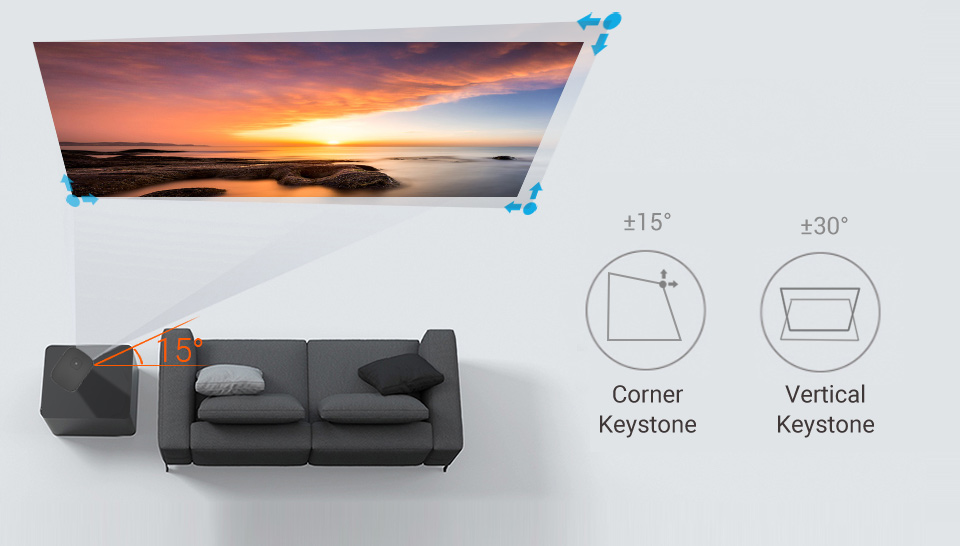 BYINTEK X20 Projector 720p HD Android WiFi Bluetooth Remote