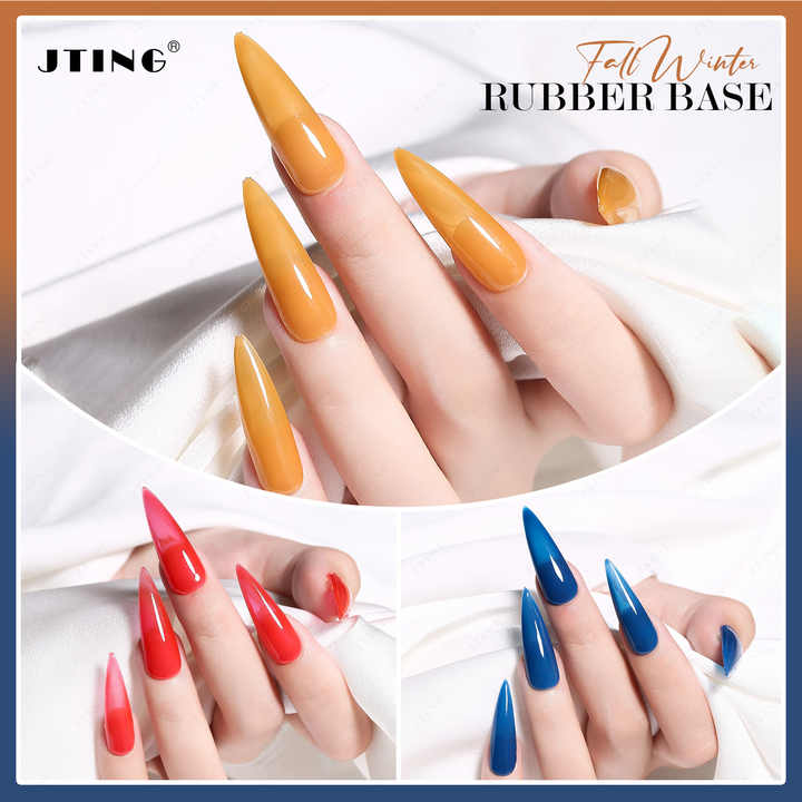 JTING Newest 12colors Fall Winter Rubber Base Gel Polish 2 in 1 Base ...