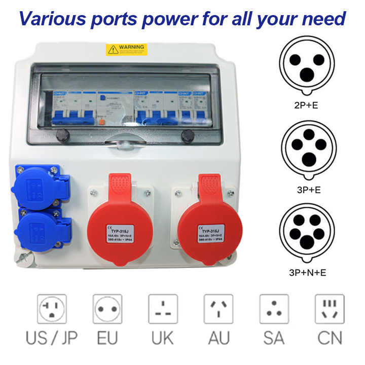 Custom IP67 Waterproof Industrial Socket Distribution Board