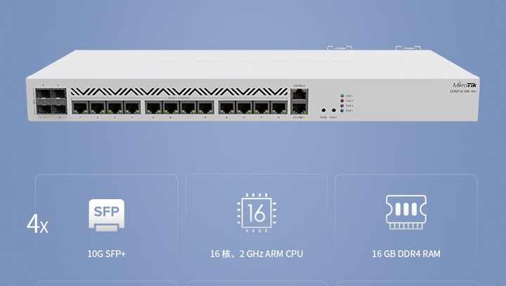 Mikrotik CCR2116-12G-4S+ - 16 Core Router for 10G Networking