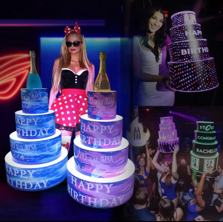 Happy Birthday Cake VIP Display Acrylic Holder Champagne Glorifier ...