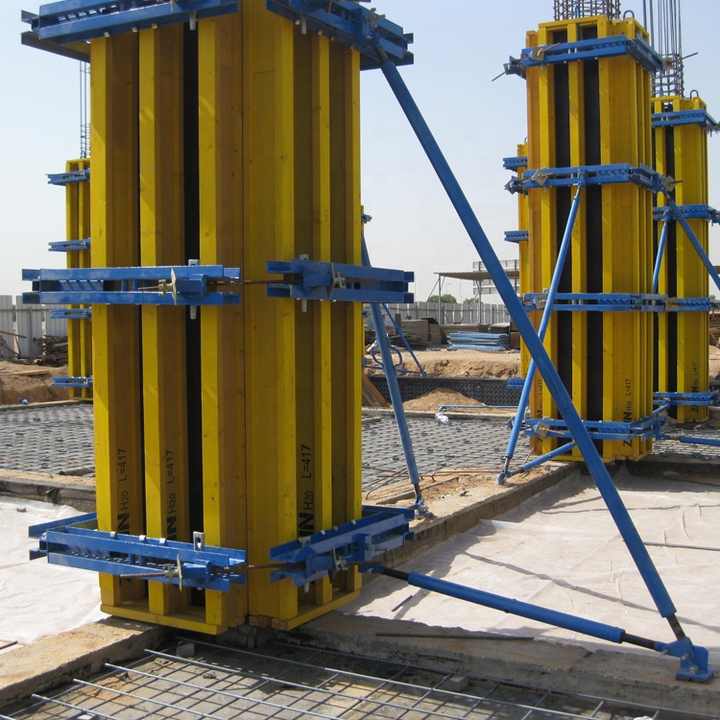 ZULIN Steel Square Column Clamps Formwork With Push Pull Prop ...