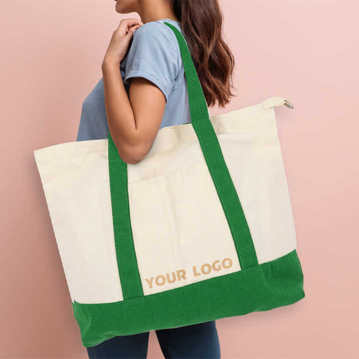Custom Extra Large Printed Logo Shoulder Canvas Bag