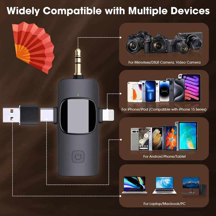Wholesale Noise Reduction Clip on Wireless Lapel Microphone K15 3 in 1