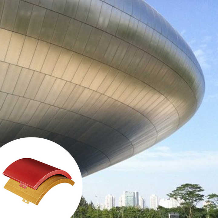 Curved Surface Large Aluminum Panel Insulated Curtain Wall Panel for ...