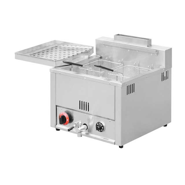 Commercial High Quality Stainless Steel Gas Deep Fryer Oil Tap Single ...