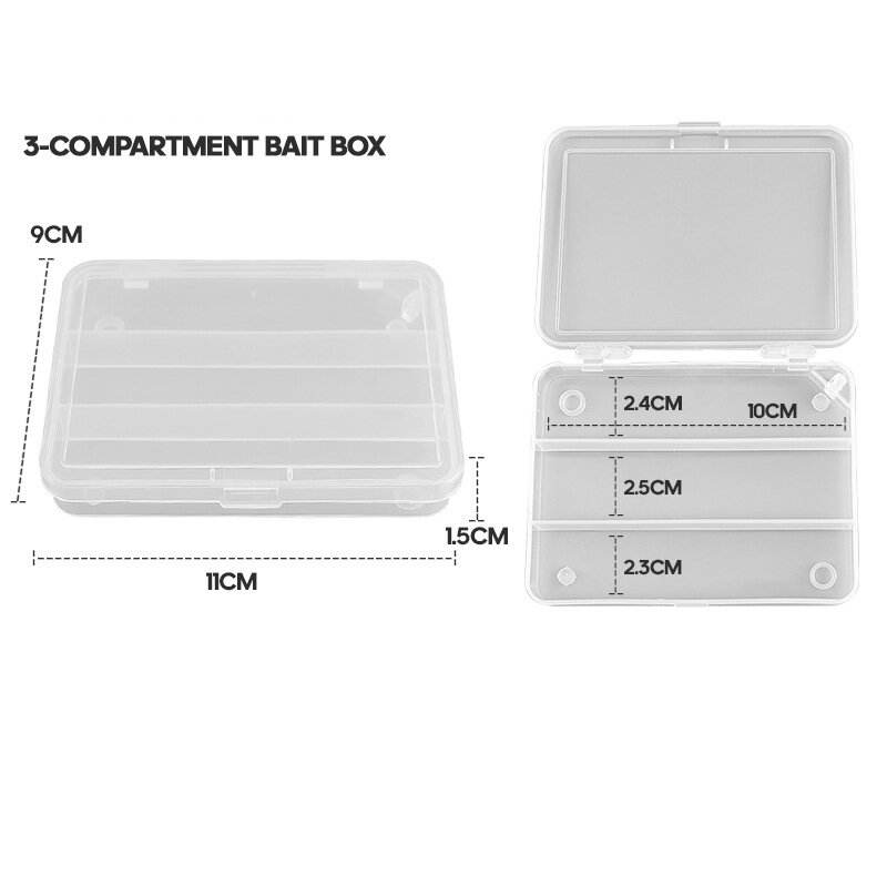 Multi Size 3 Grids Storage Box Cheap Fishing Tackle Box Plastic ABS ...