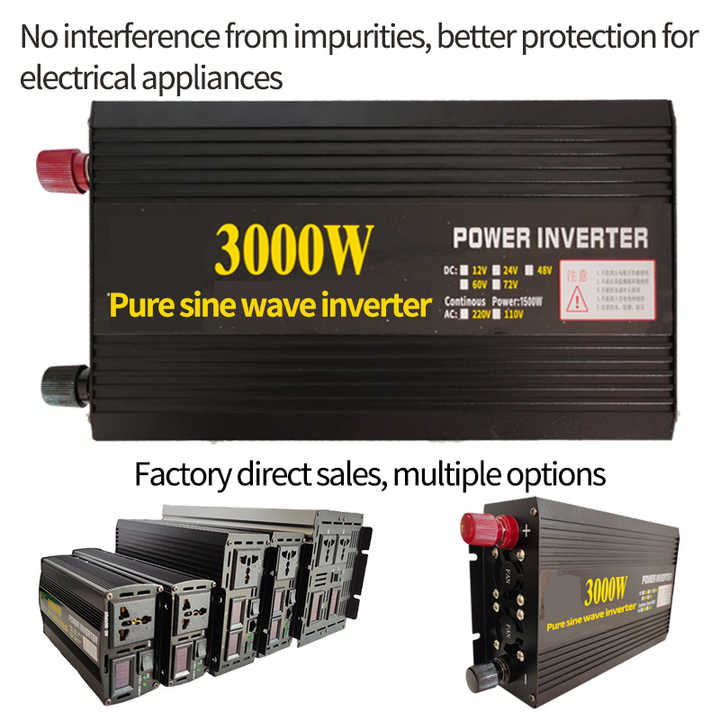 High Quality 600W 1000W 1500W 2000W 3000W 4000W 5000W 12V to 220V Inverter Pure Sine Wave Power ...