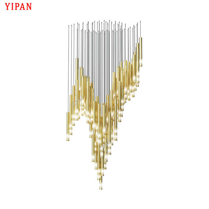 Luxury Customize Circular Tube Metal Pendant Lamp Villa Restaurant ...