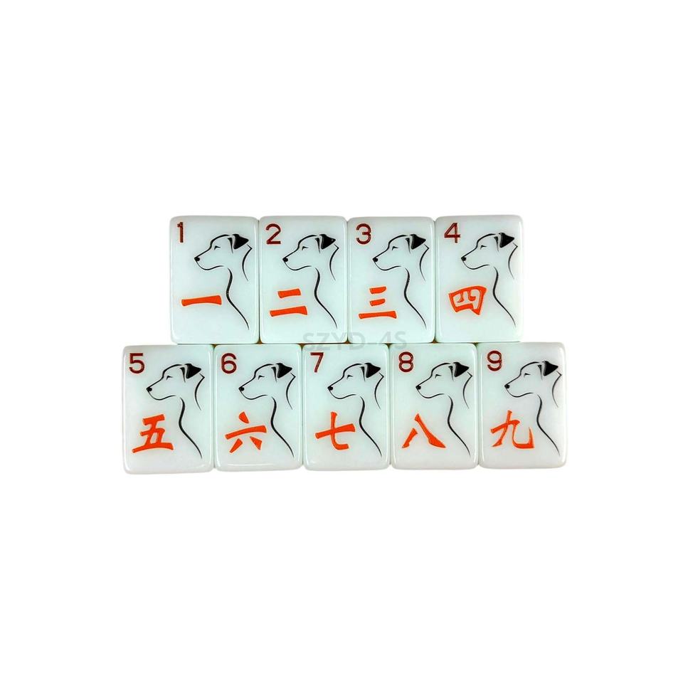 High-end UV Printed Mahjong Tiles Set Four-layered Acrylic Yellow ...