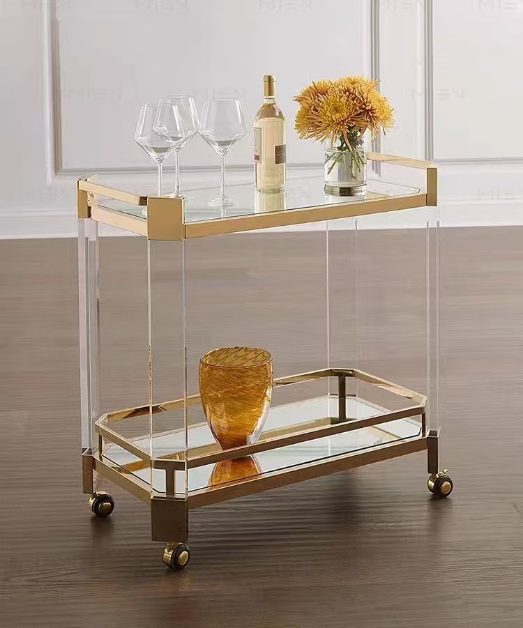 Antique Tea Cart - Hotel Serving Trolley with Wheels