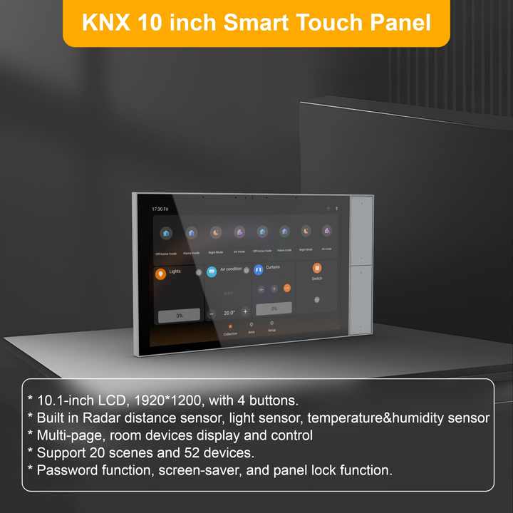 10.1 Inch Intelligent KNX Switches Panel Light with Touch Screen Push ...