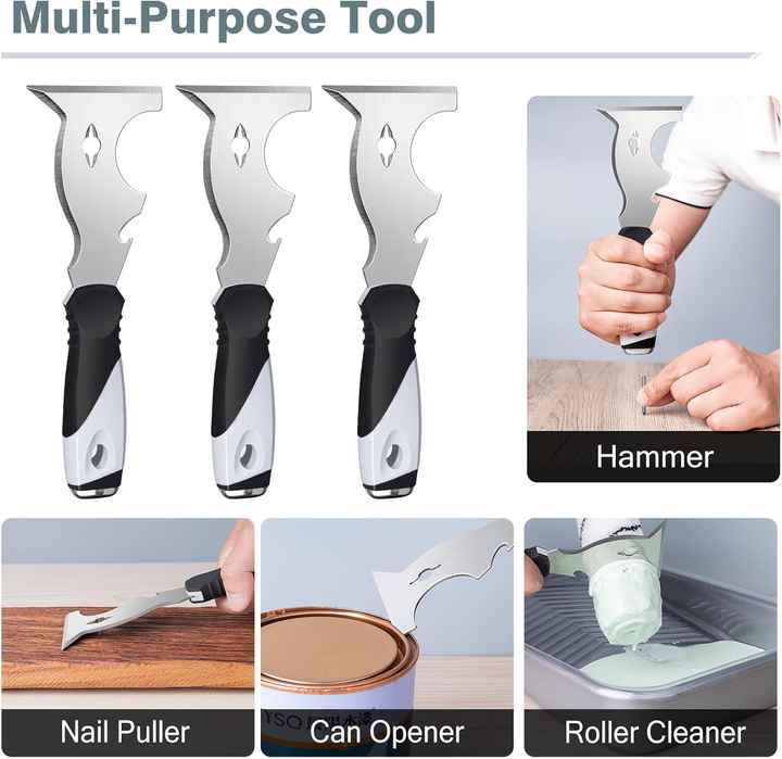 2 Pack Putty Knife, Paint Scraper Multi Use Painters Tool, Taping Knife ...