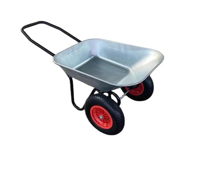 Heavy duty wheelbarrow Split frame Galvanized Metal Tray Wheelbarrow ...