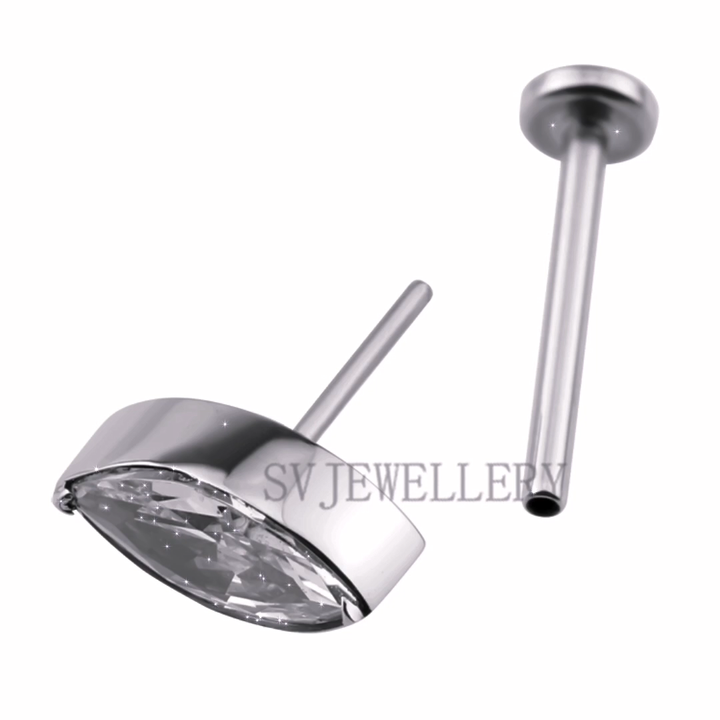 Push in Piercing - Labret Lip Jewelry with Titanium