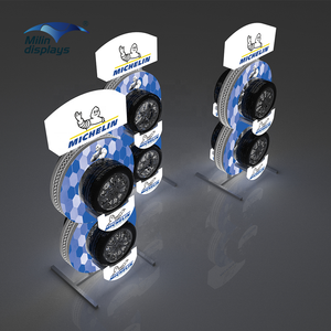 Tire Display Stand - Heavy Duty Metal Floor Rack