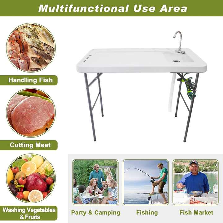 High Quality HDPE Folding Outdoor Fish Cleaning Fillet Tables with ...