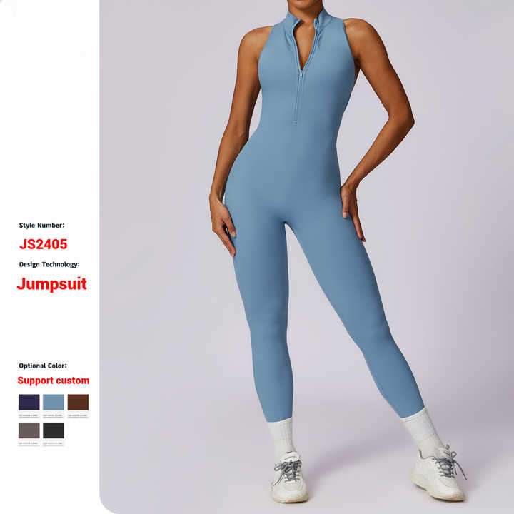 Wholesale Jumpsuits Ladies One Piece Jumpsuit for Women Zippier Front ...