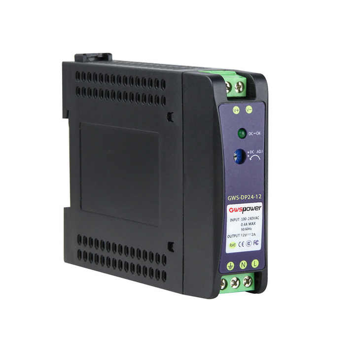 GWS-DP24-12 24W Industrial DIN Rail Power Supply 90-264VAC Input Slim ...