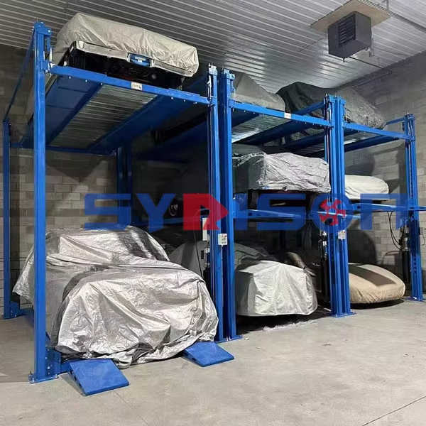 Vertical Car Storage Lifts 4 Post Three Level Suv Parking Lift Triple ...