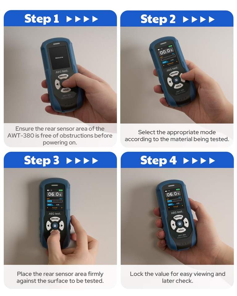 AWT-380 Wood Moisture Meter for Lumber and Woodworking Pinless ...
