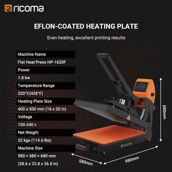 Ricoma Hot Pressing Machine - Efficient T-Shirt Printing