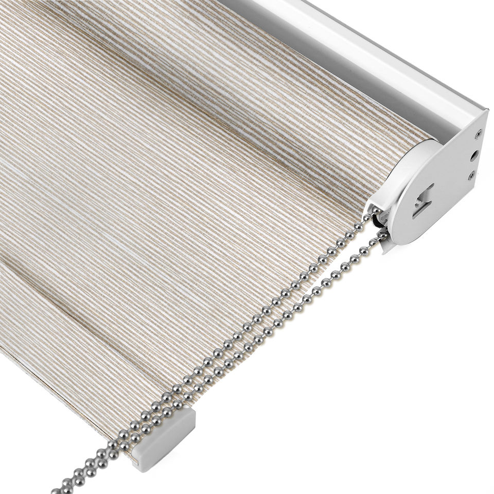 Modern 100% Blackout Roller Blinds Shades Manual Beads Rope Aluminum ...