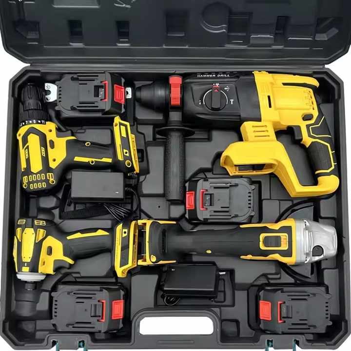 Cordless 21V Power Tool Set Combo Kit - Impact Drill & Grinder, ODM