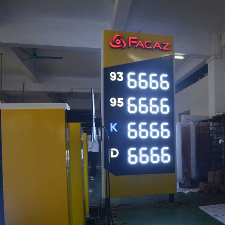 Outdoor Gas Station Advertising Pillar - Digital Signage