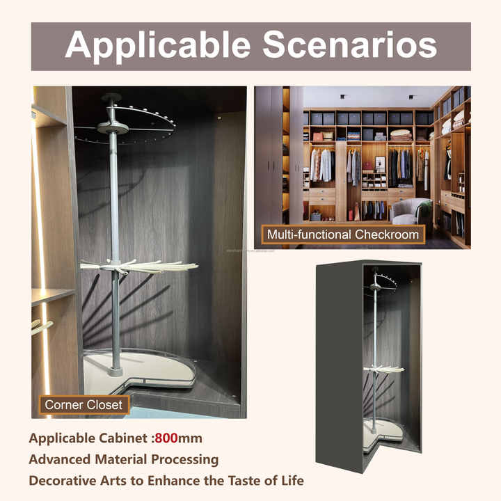 270 Degree 3-Tier Aluminum Alloy Rotating Storage Shoe Rack with Triple ...