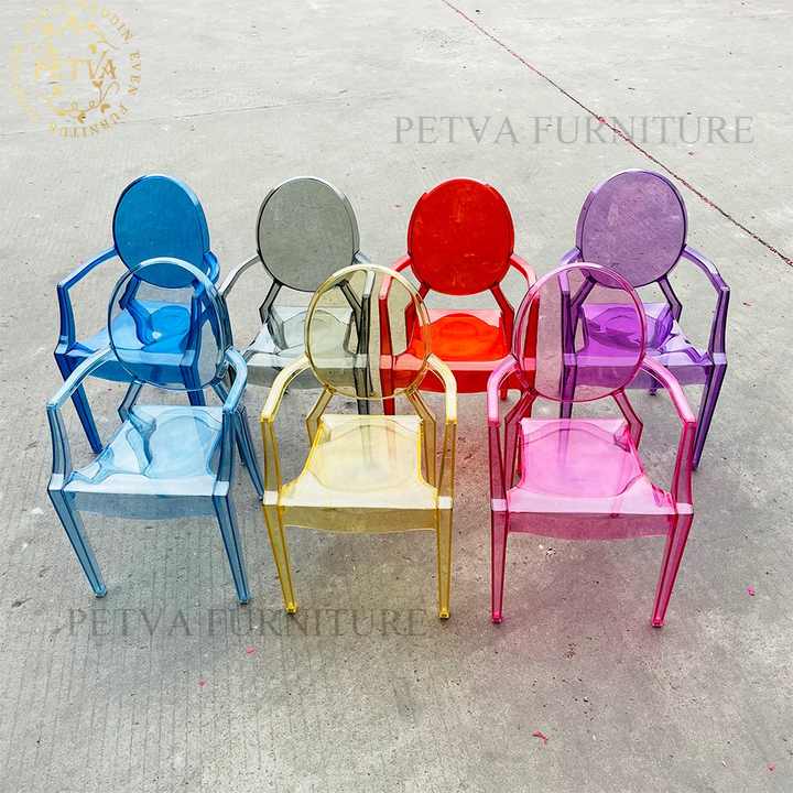 Modern clear Children Party Arm Kids Ghost Chair for Party Used ...