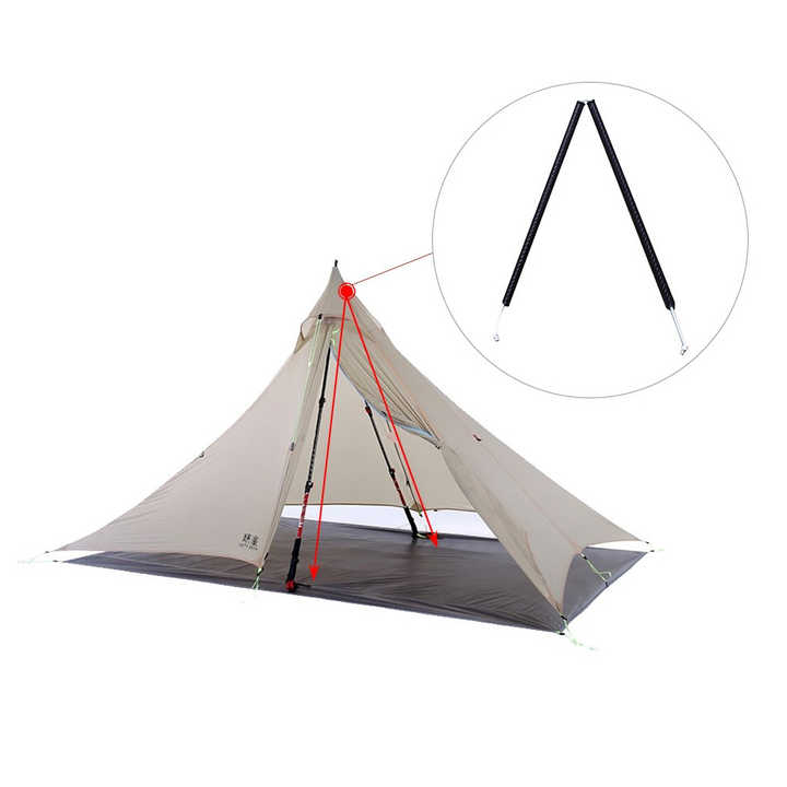 Pyramid Tent Double Silicon Outdoor Weatherproof Camping Trekking ...