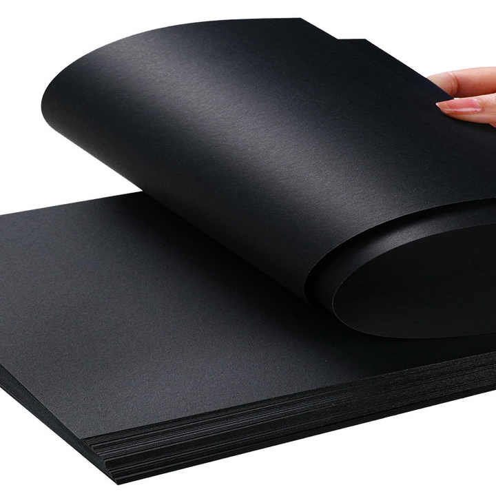 Laminated Black Cardboard 300gsm Stationery Black Paper Board C2s Black ...