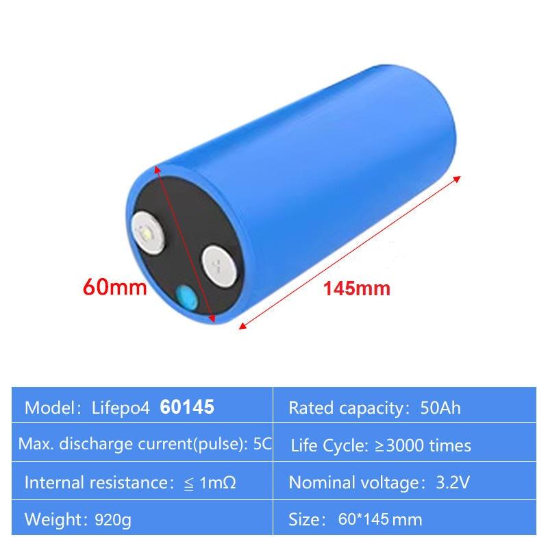 60145 Cylindrical Lifepo4 Battery Cell 3.2V 50ah for Solar Storage